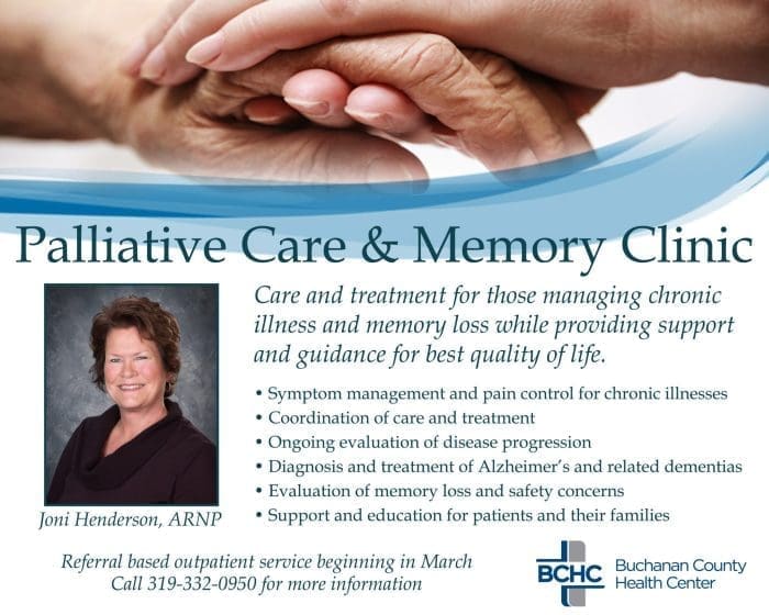 Palliative Care & Memory Clinic to Begin in March