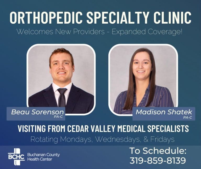 BCHC Orthopedic Clinic Welcomes New Providers, Expands Coverage